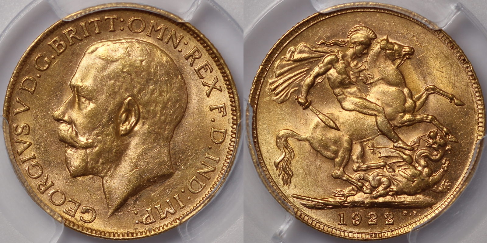 PCGS Graded MS63 Australia 1922-P Perth Full Sovereign Uncirculated Gold Coin - Imperial Numismatics