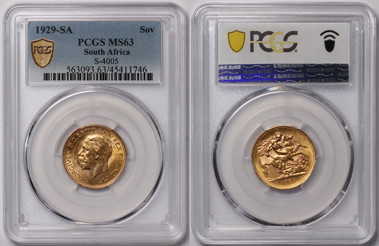 PCGS Graded MS63 South Africa 1929-SA Pretoria Sovereign Uncirculated Gold Coin - Imperial ...