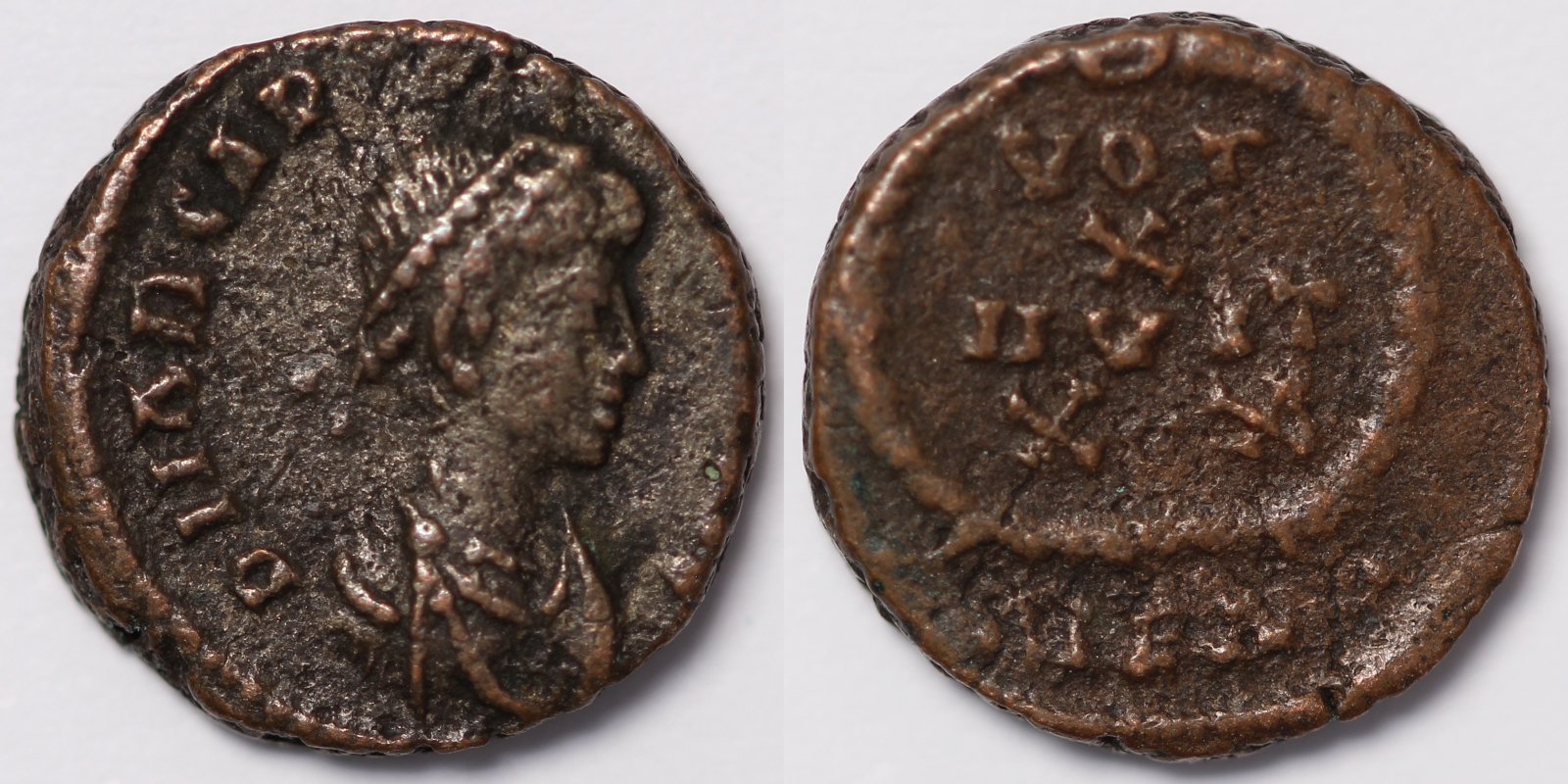 Ancient Roman Imperial Coin Arcadius Æ AD 383-8 Alexandria VOT/X/MVLT ...