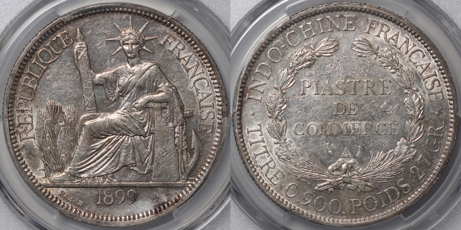 PCGS Graded AU53 French Indo-China 1899A Piastre Almost Uncirculated ...