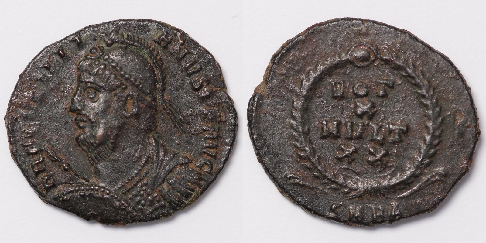 Ancient Roman Imperial Coin Julian II Æ AD 361-3 Nicomedia VOT/X/MVLT ...