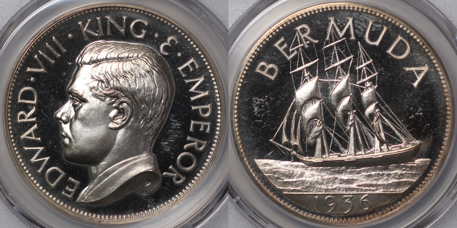 PCGS Graded PR66DCAM Bermuda "1936" FM4b Edward VIII Silver Proof ...