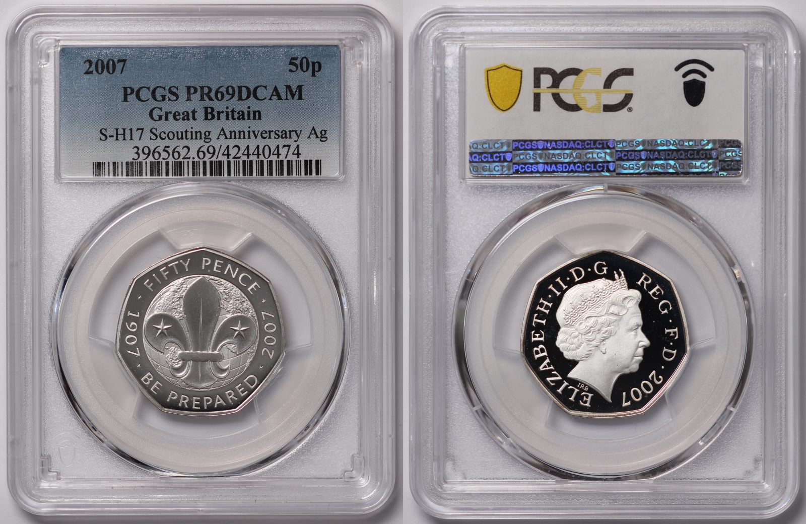 PCGS Graded PR69DCAM Great Britain 2007 50p Scouting Anniv. Silver ...