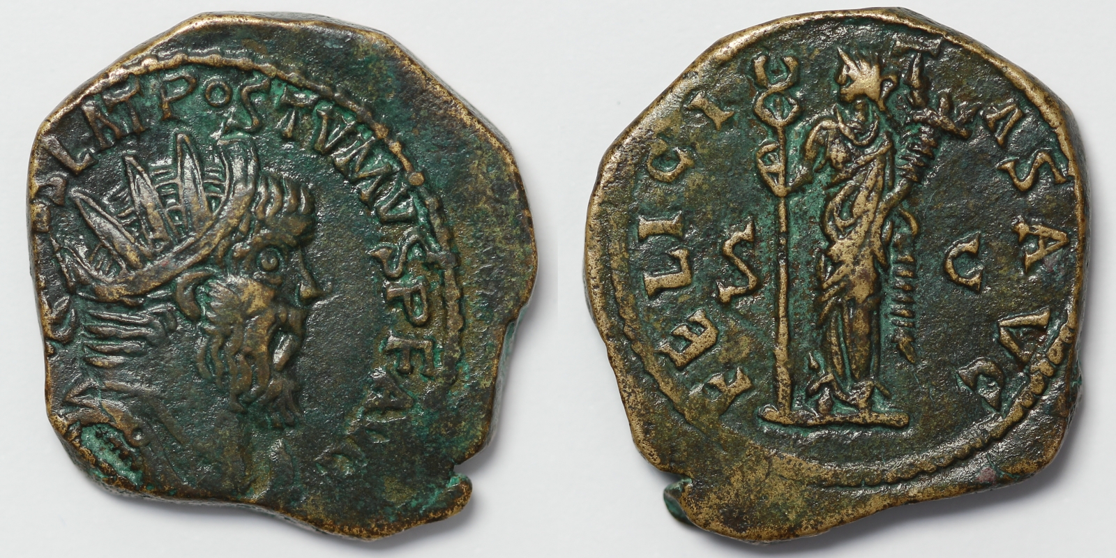 Ancient Roman Imperial Coin Postumus AD 260-9 Æ Double Sestertius ...