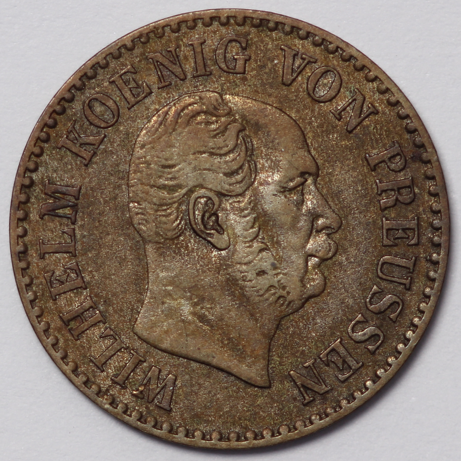 German States Prussia 1861-A 1/2 Neu-Groschen Wilhelm I Berlin Mint ...