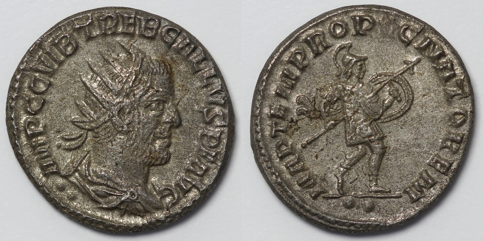 Ancient Roman Imperial Silver Coin Trebonianus Gallus AD 251-3 AR Ant ...