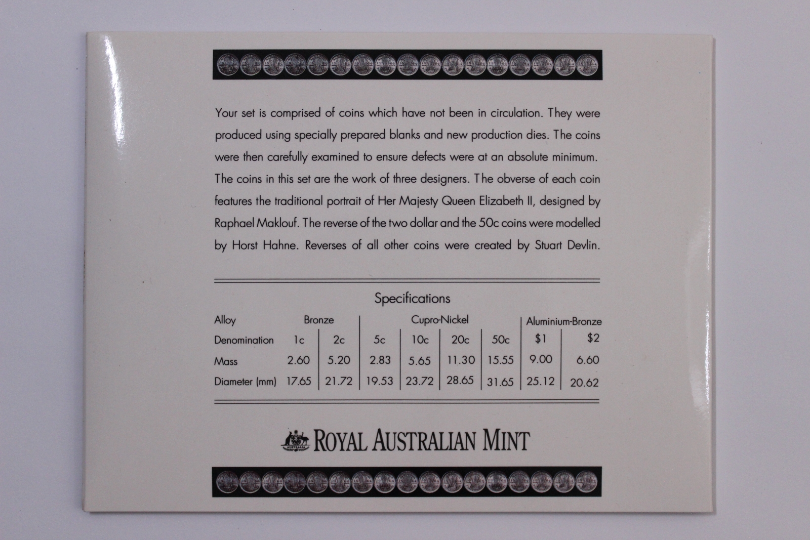 Australia 1991 Uncirculated 8-Coin Mint Set 25 Years Of Decimal ...