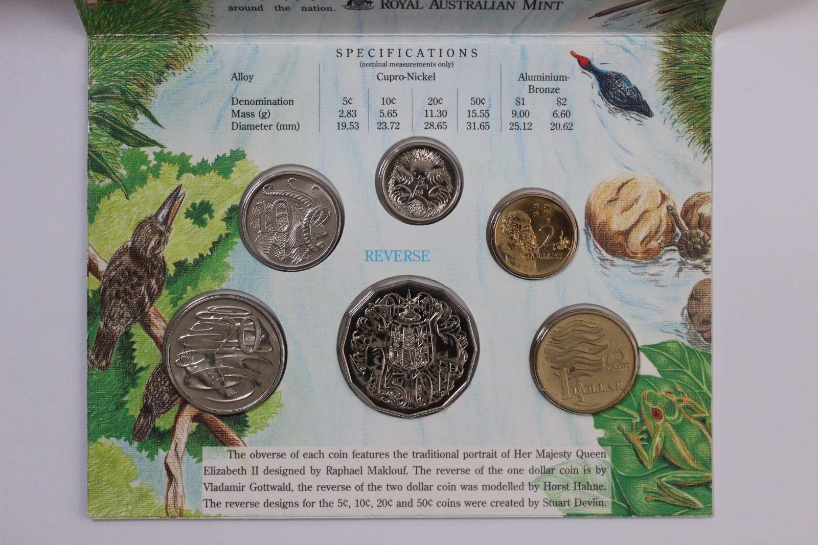 Australia 1993 Uncirculated 6-Coin Mint Set Landcare – Royal Australian ...