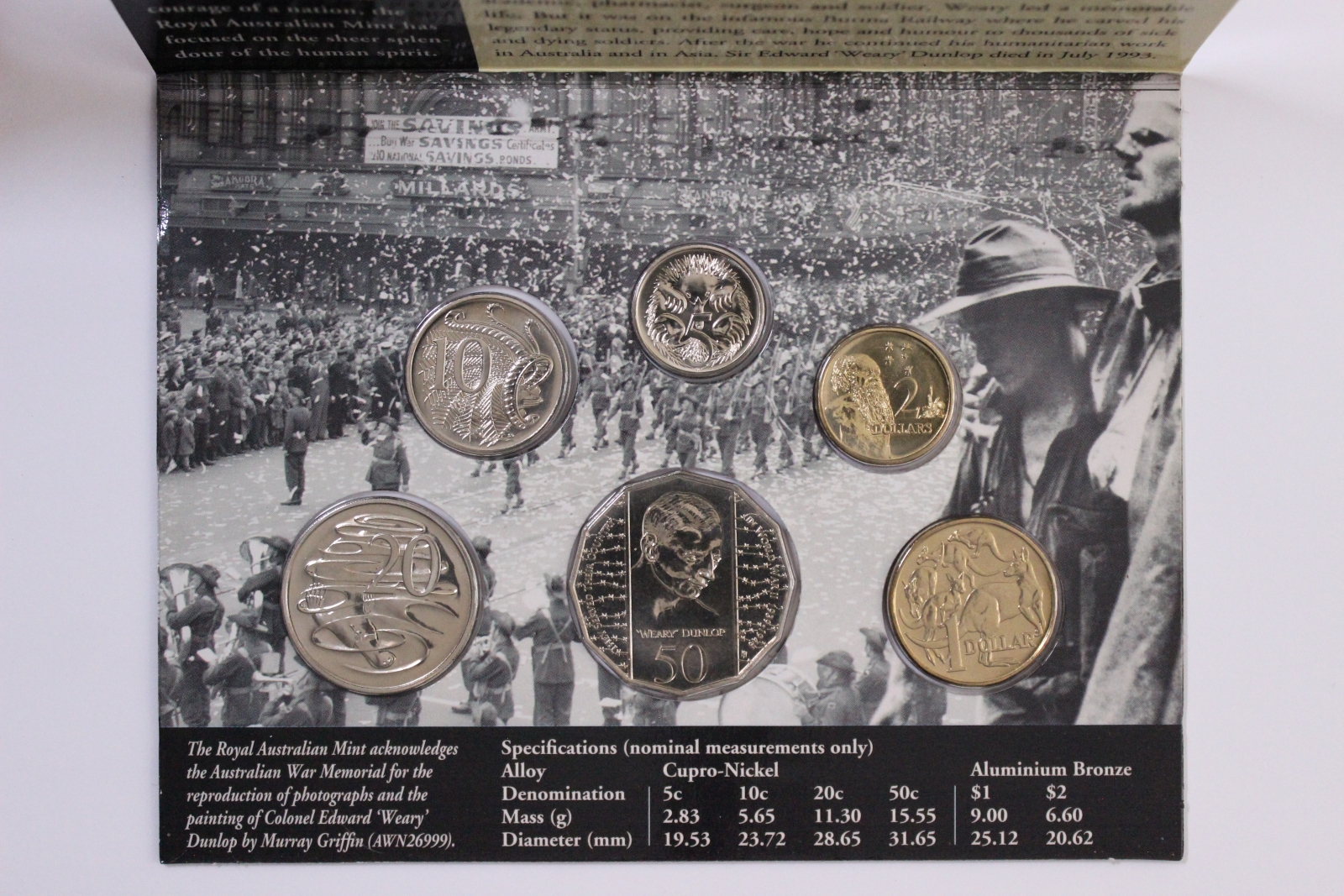 Australia 1995 Uncirculated 6-Coin Mint Set 50th Anniversary End of ...