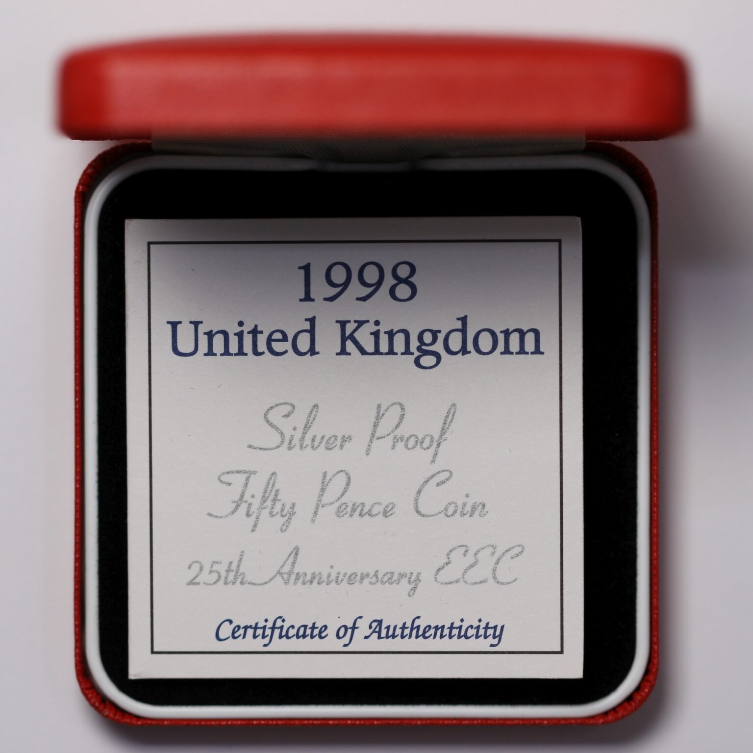 Great Britain 1998 50p 25th Anniversary of EEC Silver Proof Coin Royal ...