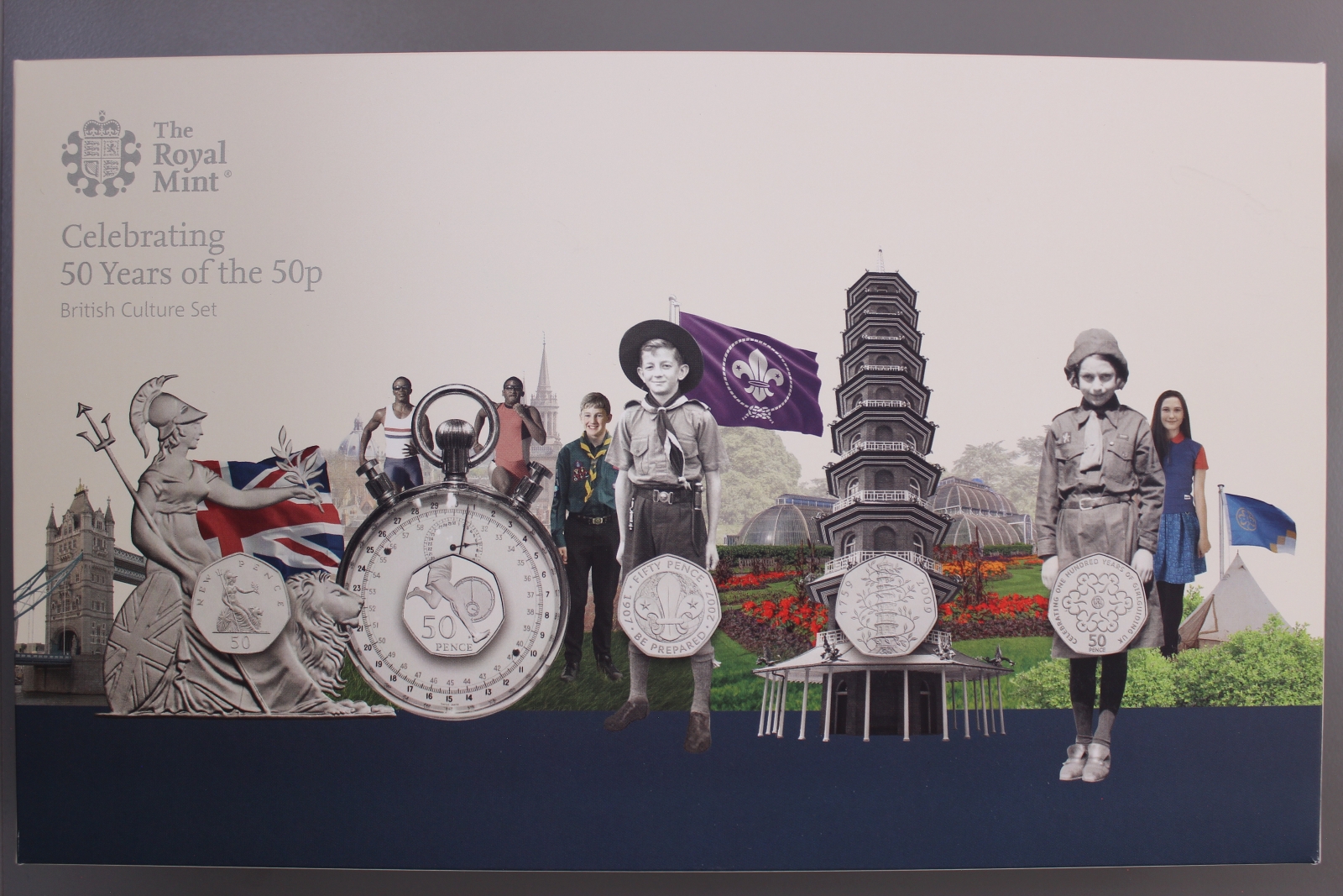 UK 2019 Celebrating 50 Years 50p Silver Proof Coin Set PCGS PR69DCAM ...