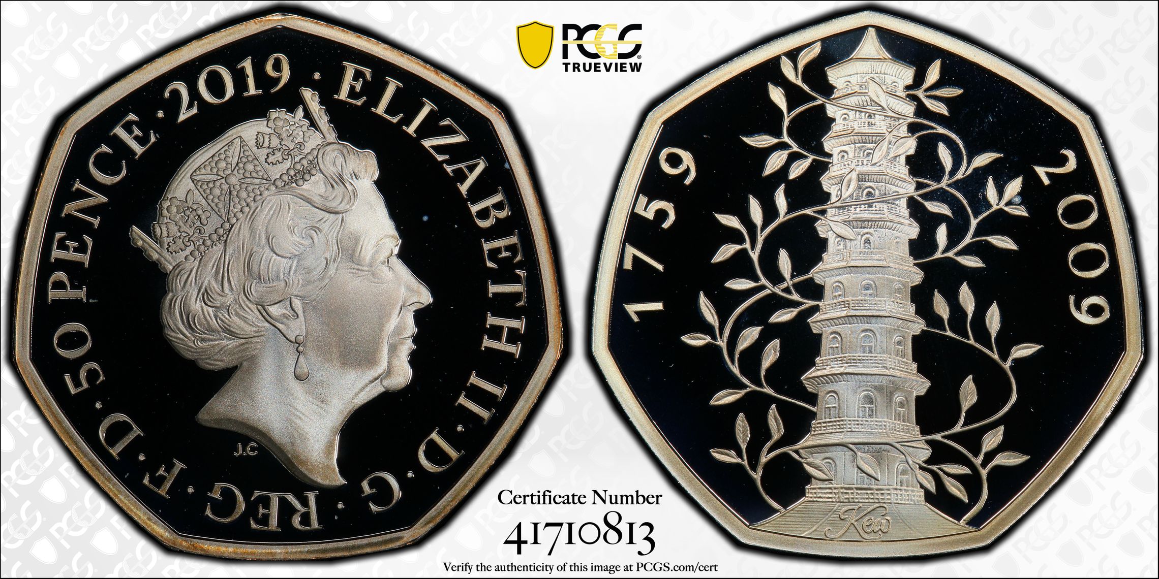 UK 2019 Celebrating 50 Years 50p Silver Proof Coin Set PCGS PR69DCAM ...