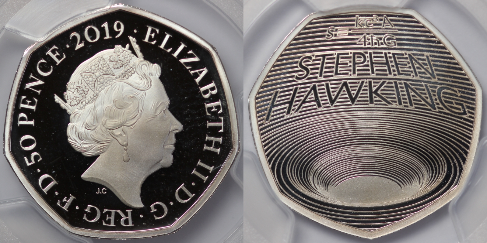 PCGS Graded PR69DCAM Great Britain 2019 50p Stephen Hawking Silver ...