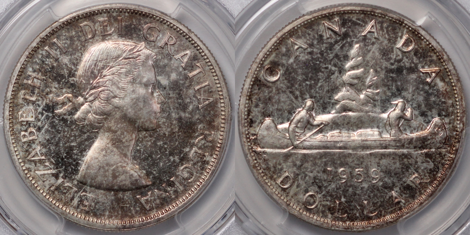 PCGS Graded PL64 Canada 1959 S$1 Silver Dollar Elizabeth II Prooflike ...