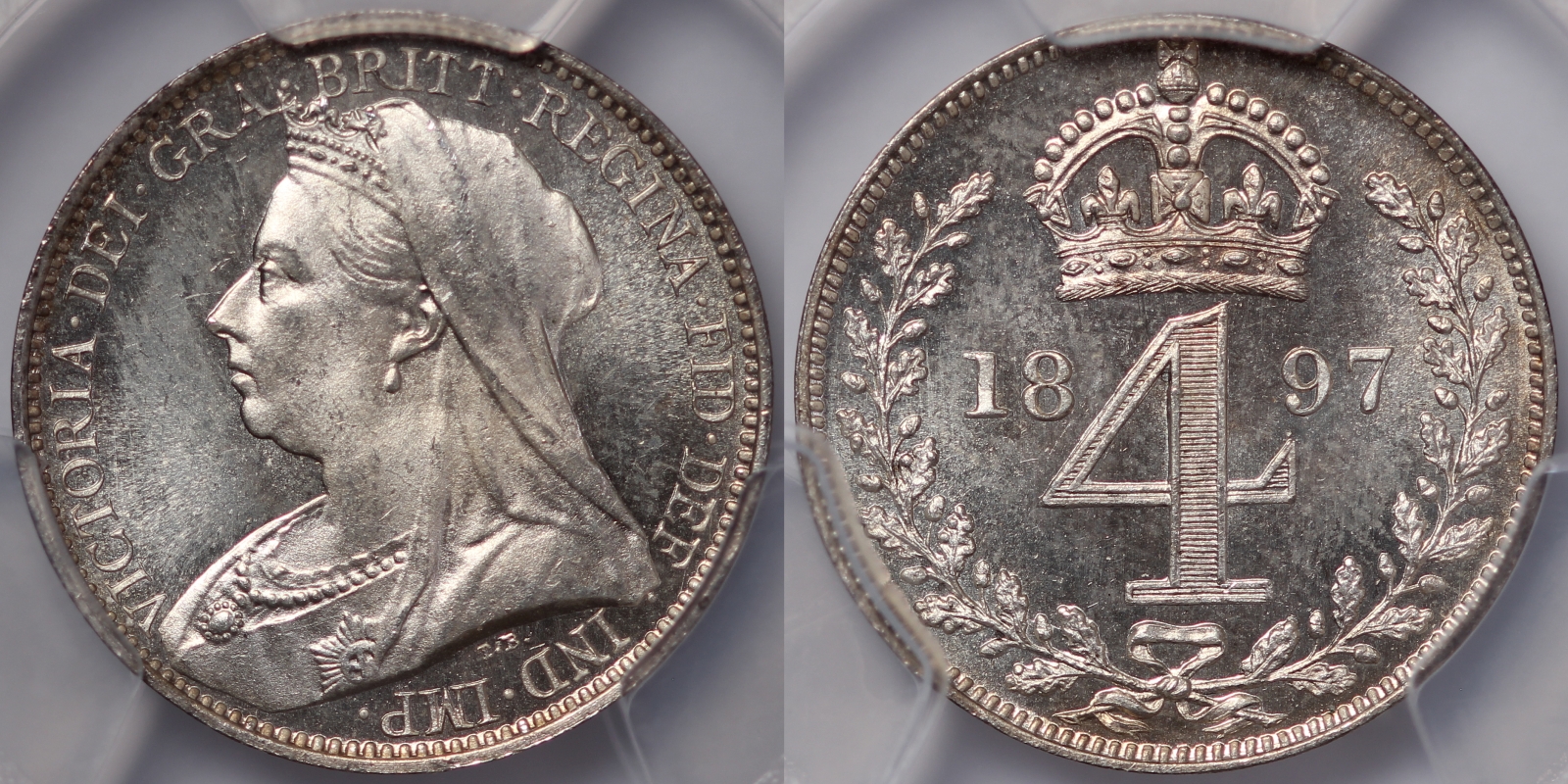 PCGS Graded PL66 Great Britain 1897 Maundy Fourpence 4D Prooflike ...