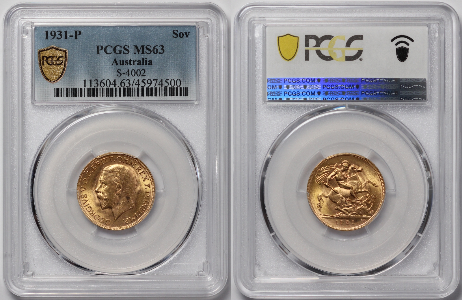 PCGS Graded MS63 Australia 1931-P Perth Sovereign Uncirculated Gold Coin - Imperial Numismatics