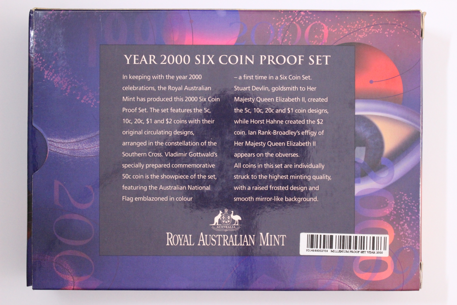 Australia 2000 6-Coin Proof Set Millenium Coloured 50C – Royal ...