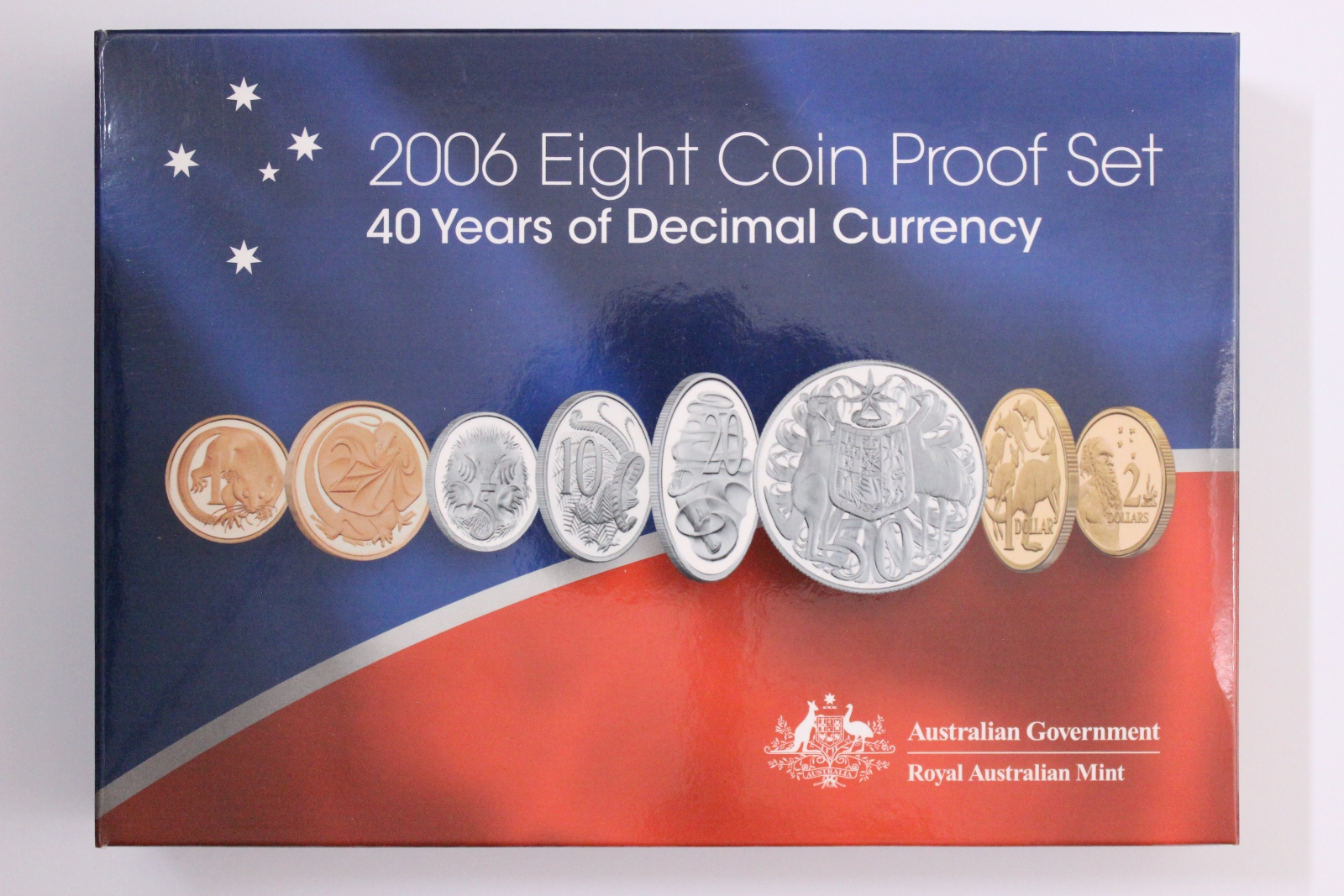 Australia 2006 8-Coin Proof Set 40 Years Decimal Currency Silver Round ...
