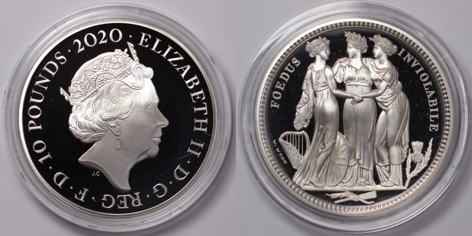 UK 2020 £10 The Three Graces 5oz Silver Proof Coin Royal Mint Great ...