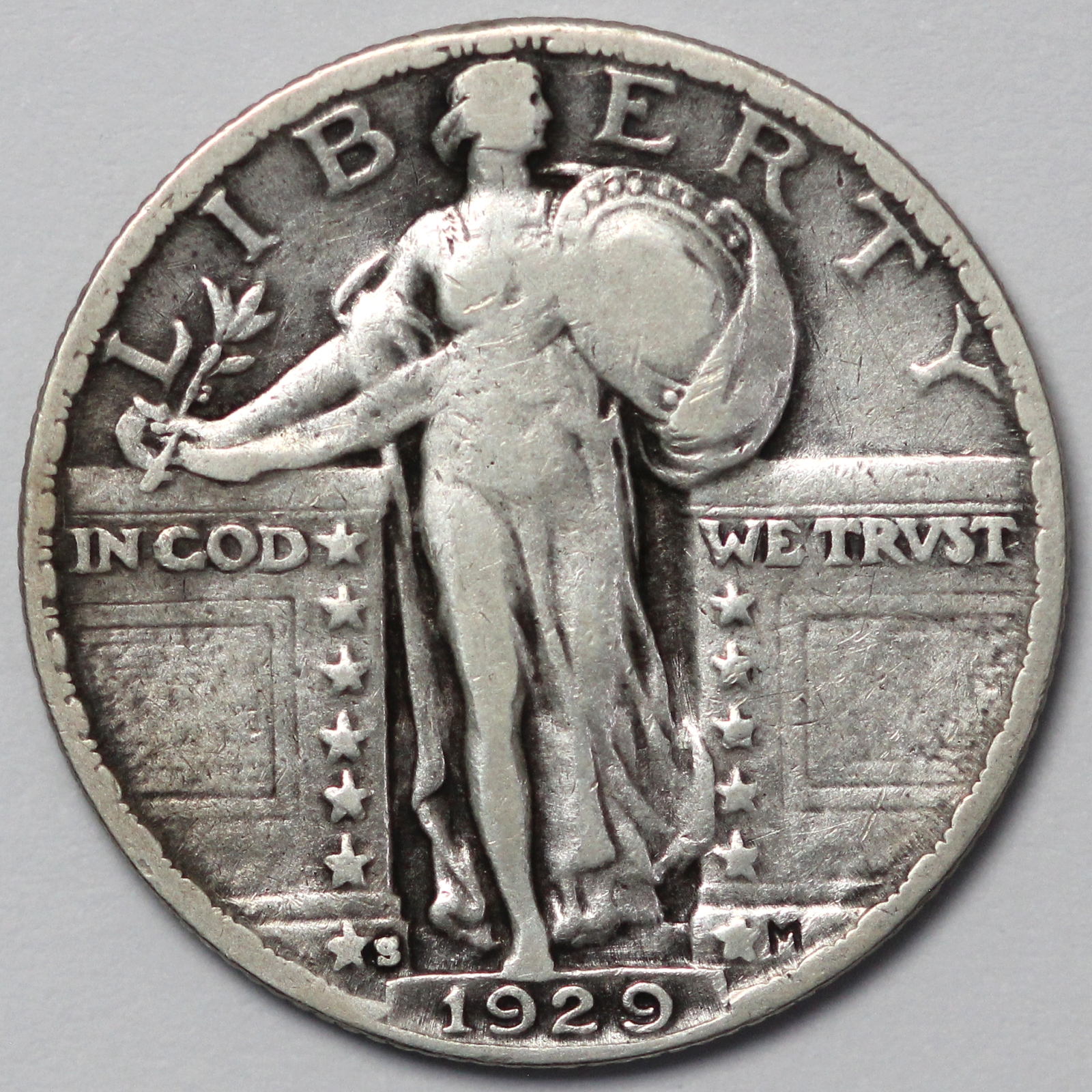 United States USA 1929-S Standing Liberty Quarter Dollar 25C World ...