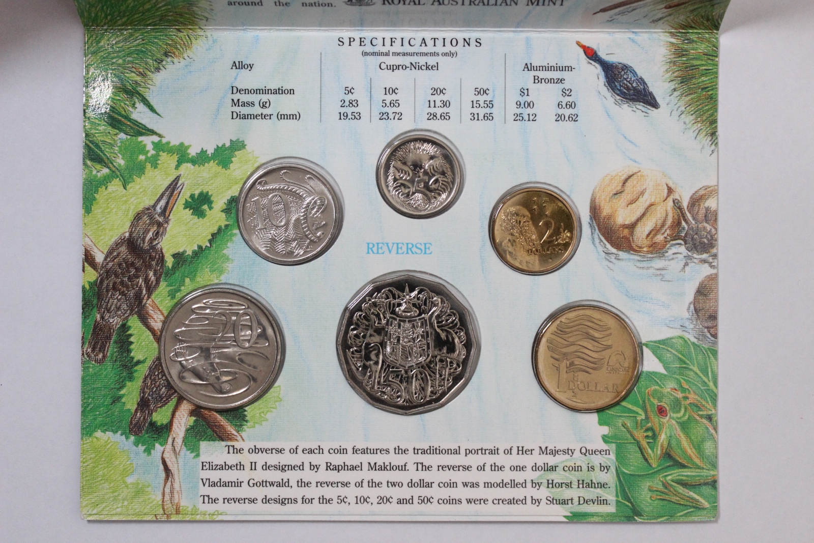 Australia 1993 Uncirculated 6-Coin Mint Set Landcare – Royal Australian ...