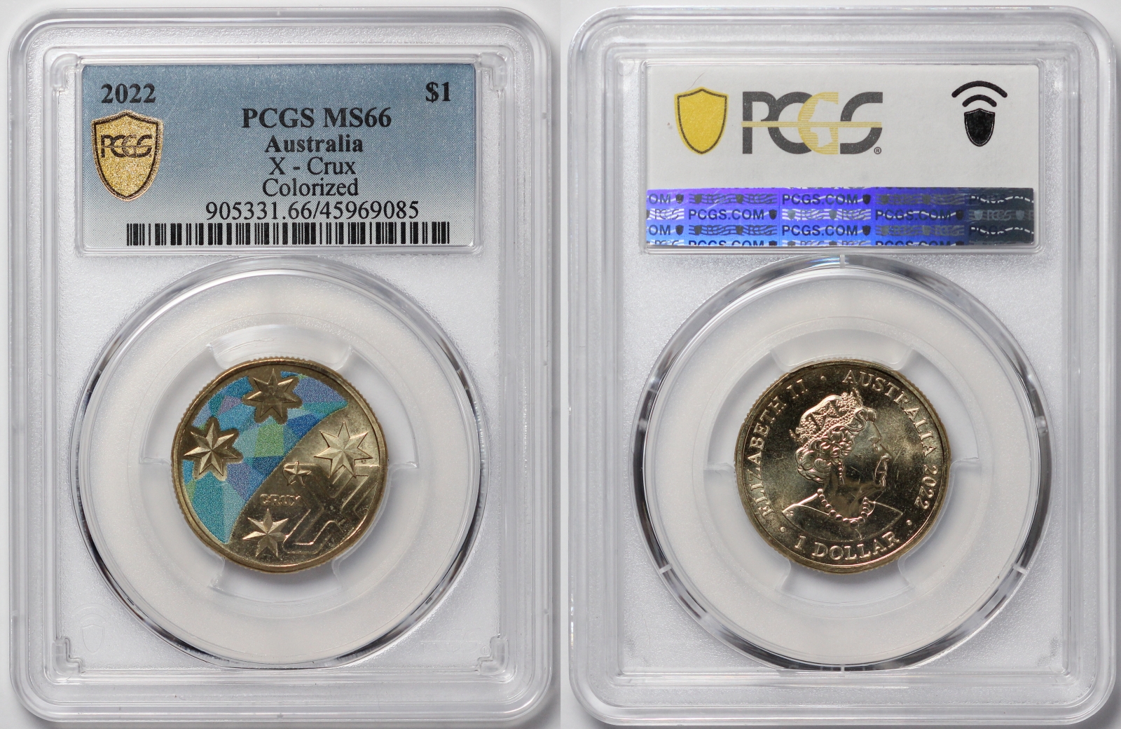 PCGS MS66 Australia 2022 $1 Great Aussie Coin Hunt X - Crux Coloured ...