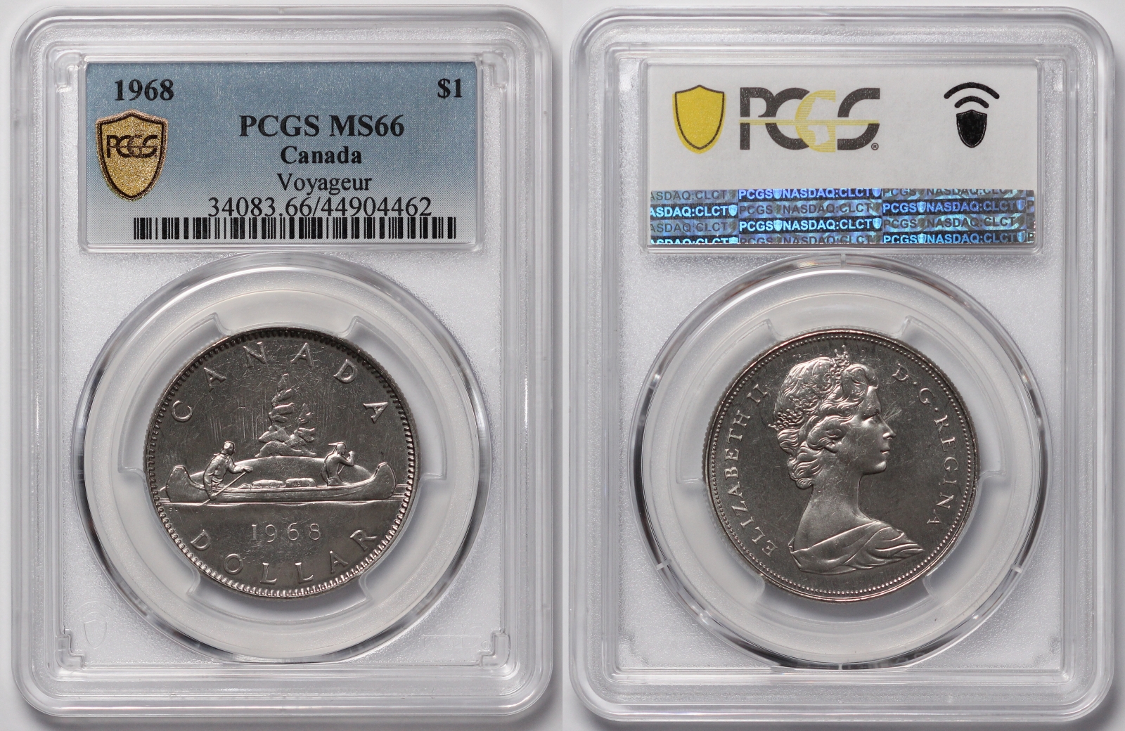 PCGS Graded MS66 Canada 1968 Nickel Dollar $1 Voyageur Gem Uncirculated ...