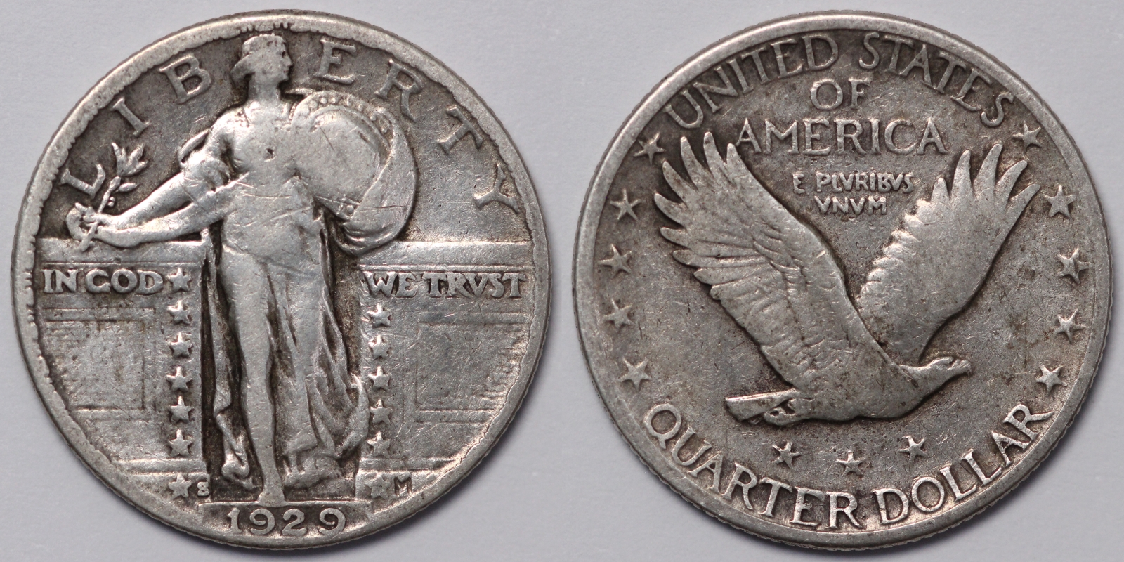 United States USA 1929-S Standing Liberty Quarter Dollar 25C World ...