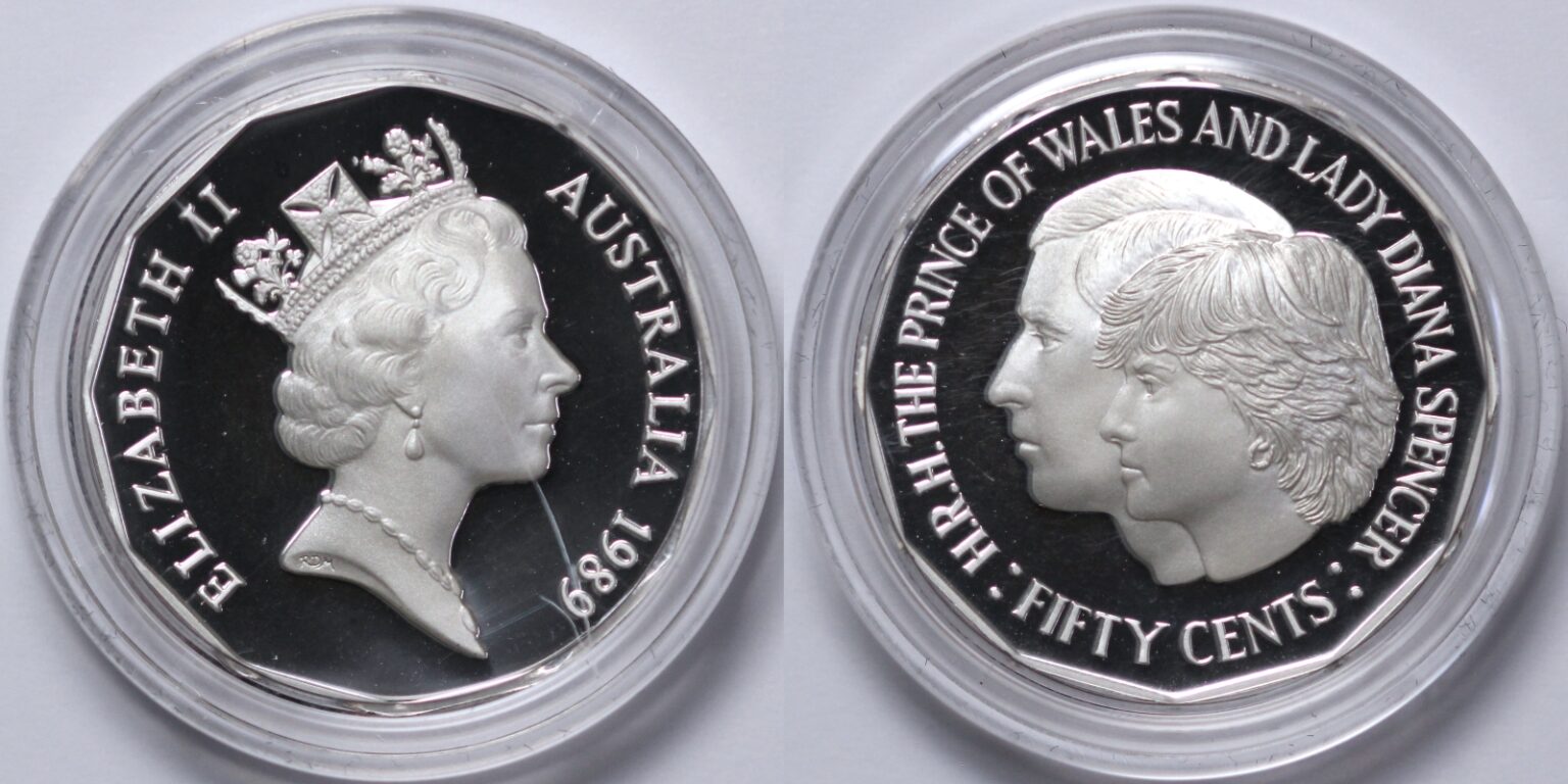 Australia 1989 Fifty Cent 50c Masterpieces Royal Wedding Silver Proof ...