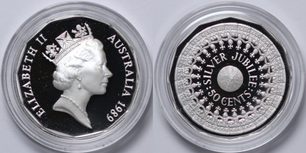 Australia 1989 Fifty Cent 50c Masterpieces 1977 Silver Jubilee Silver Proof Coin - Imperial ...
