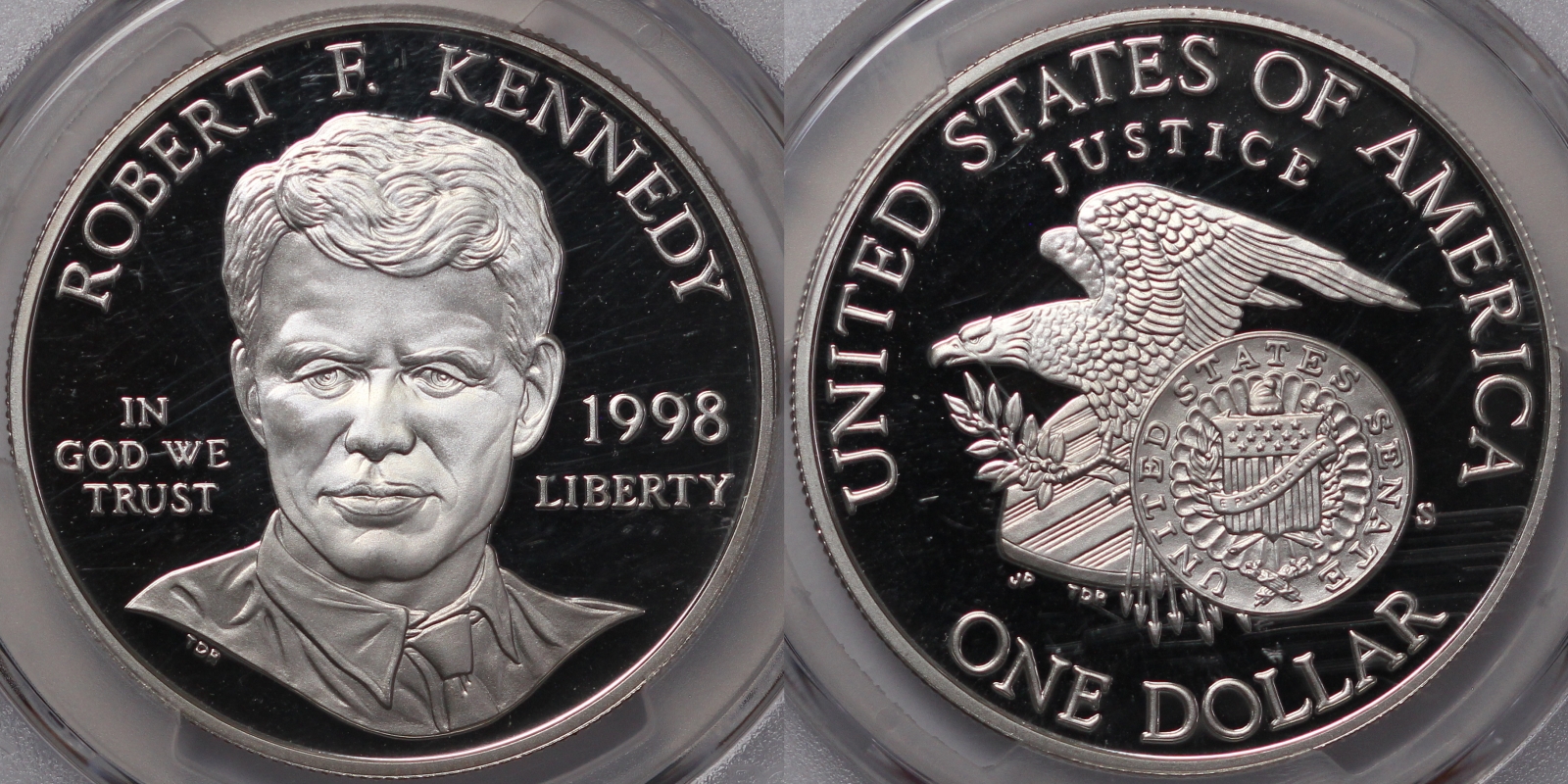 PCGS Graded PR69DCAM United States 1998-S Robert F. Kennedy $1 Proof ...