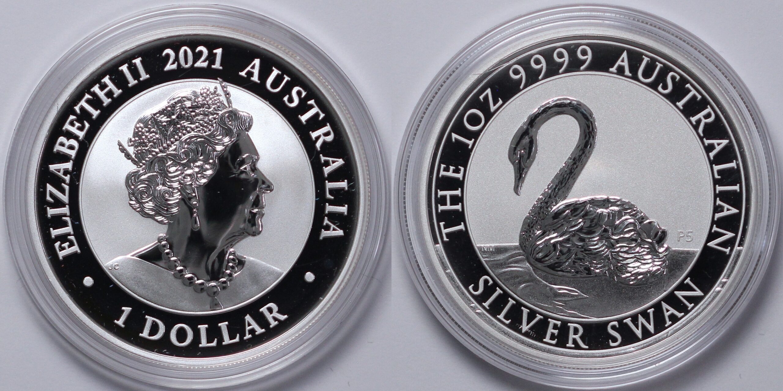 Australia 2021 $1 1oz 9999 Silver Australian Swan Bullion Coin Perth ...
