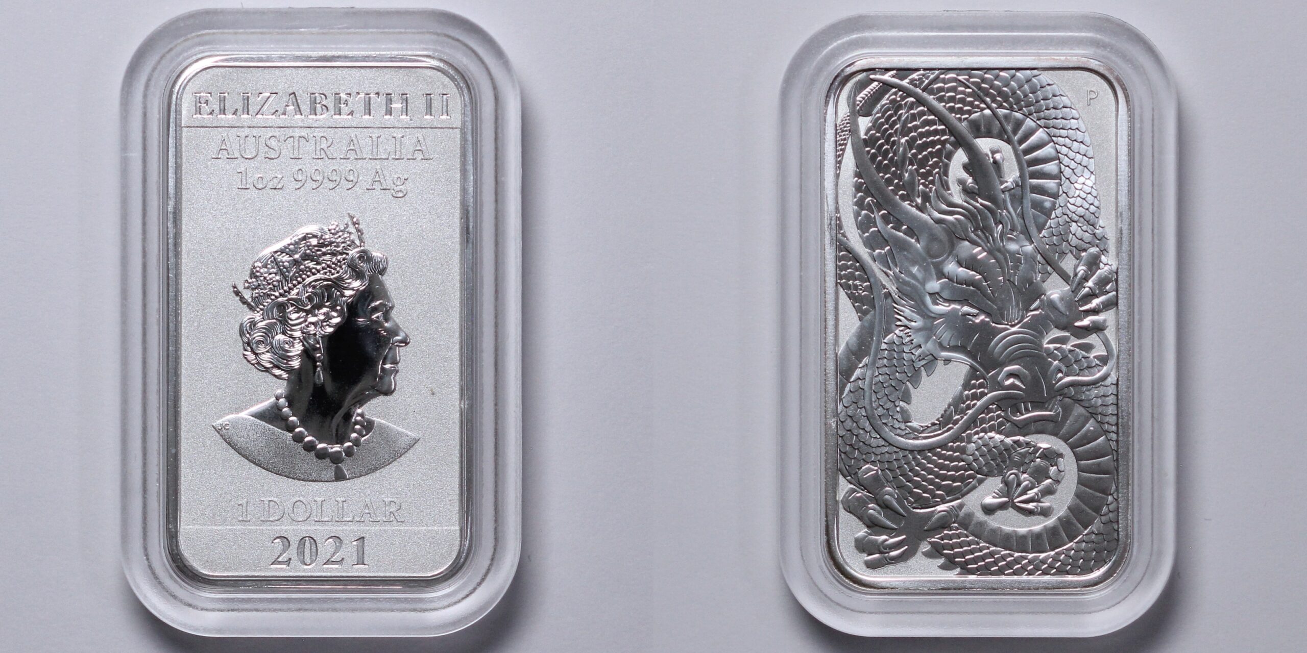 Australia 2021 $1 1oz 9999 Silver Dragon Rectangular Bullion Coin/Bar ...