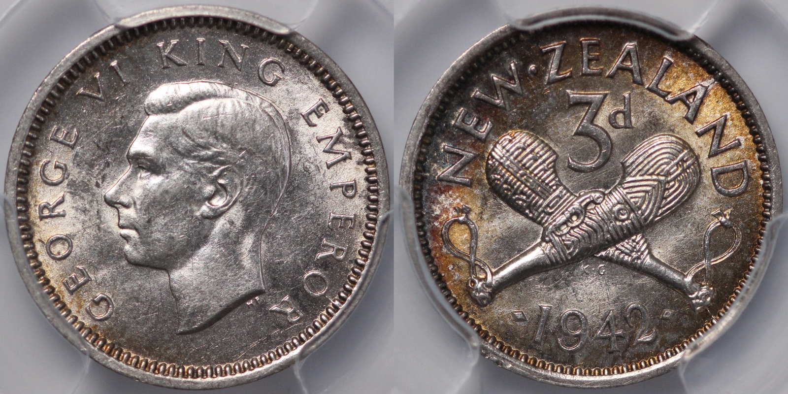 PCGS Graded MS63 New Zealand 1942 Threepence 3D KM-7 Uncirculated ...