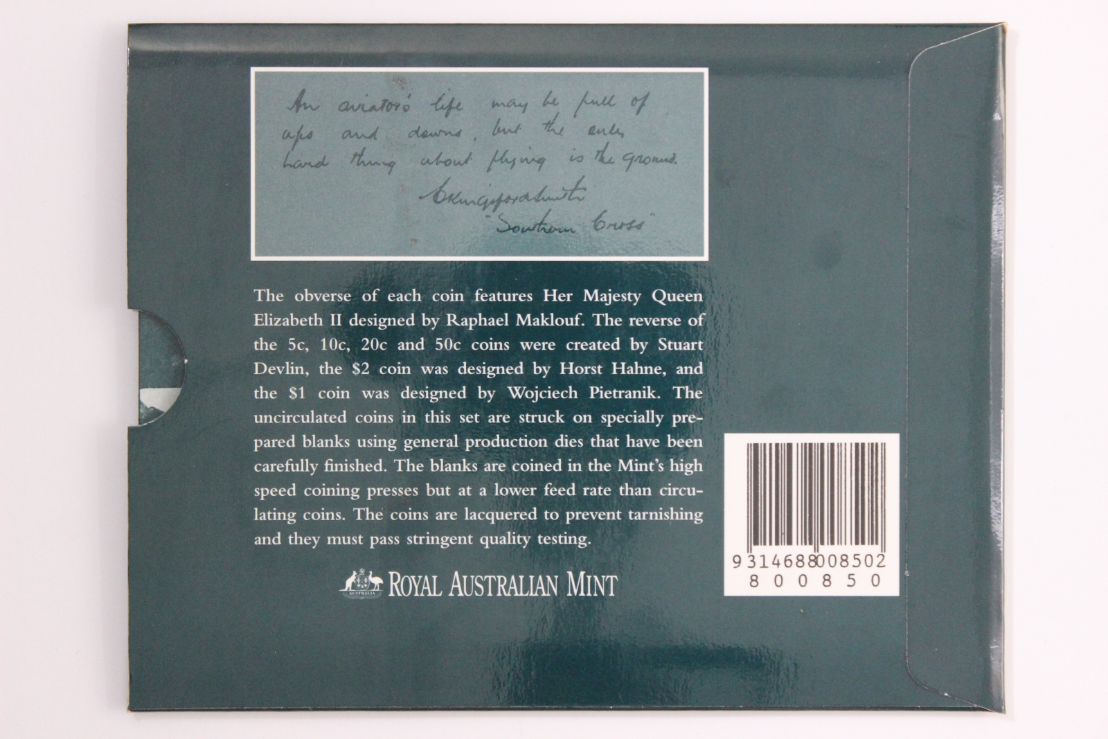 Australia 1997 Uncirculated 6-Coin Mint Set Sir Charles Kingsford-Smith ...