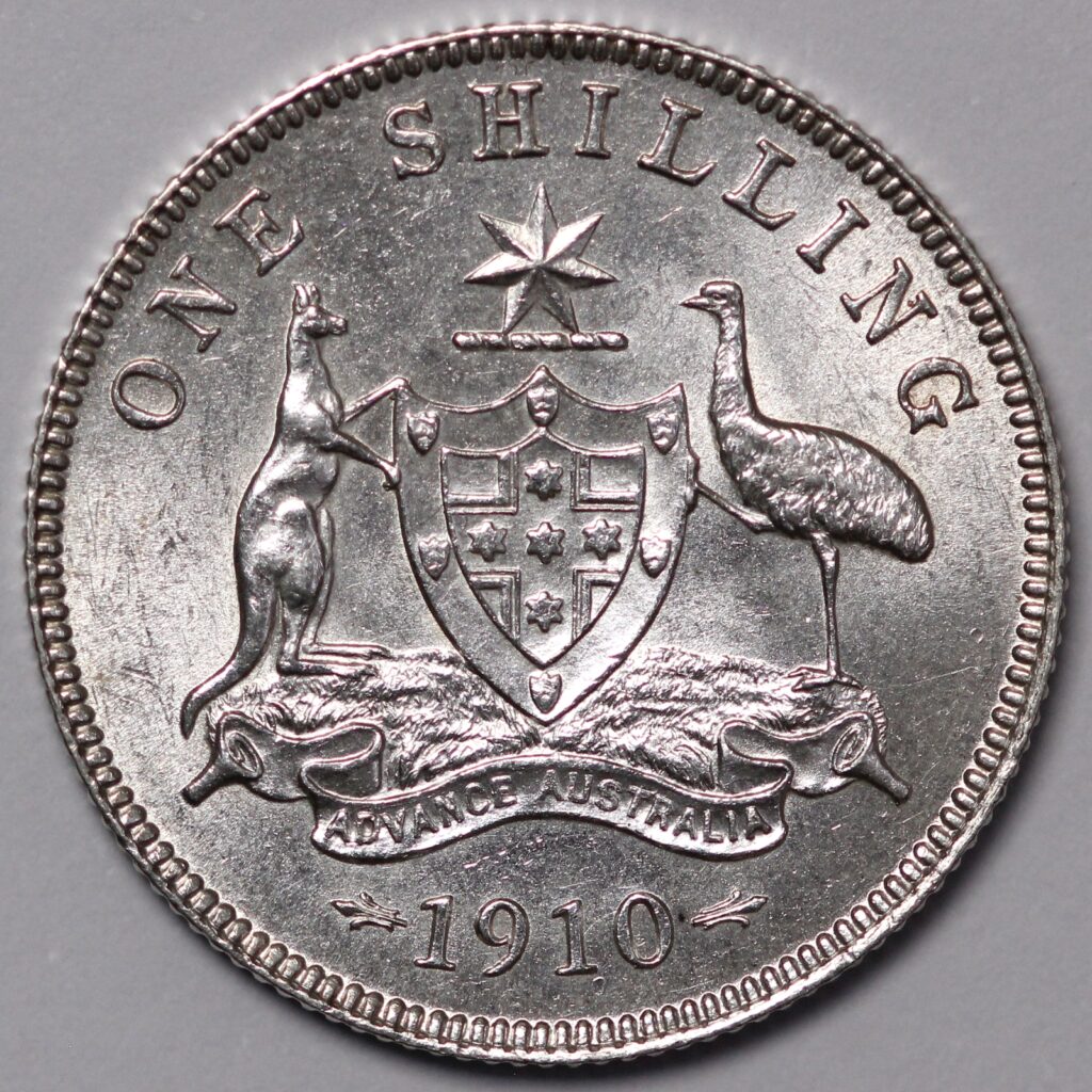 Australia 1910 One Shilling 1/- Edward VII London Mint Silver ...