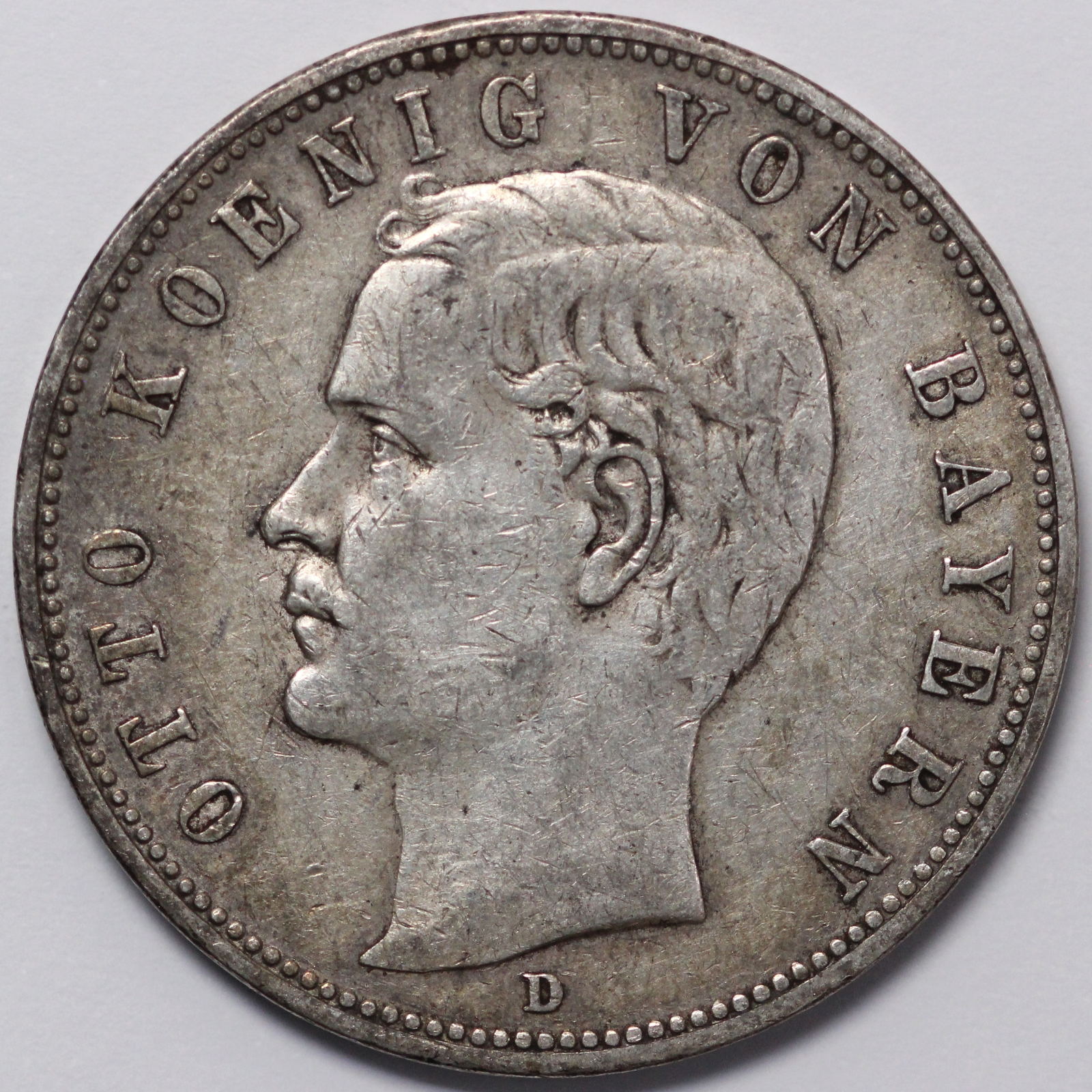 German States Bavaria 1907-D 5 Mark Otto Munich Mint KM# 915 World ...