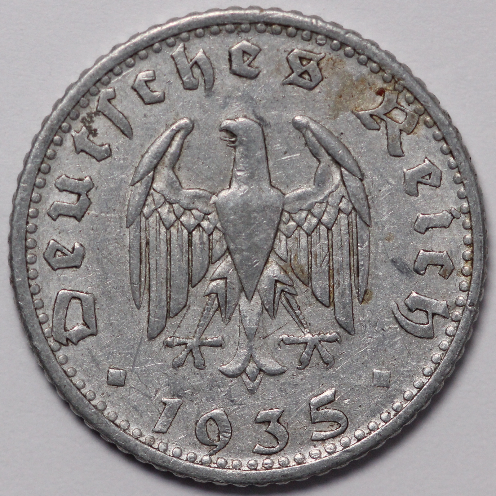Germany Third Reich 1935-D 50 Reichspfennig KM#87 Munich Mint Aluminium ...
