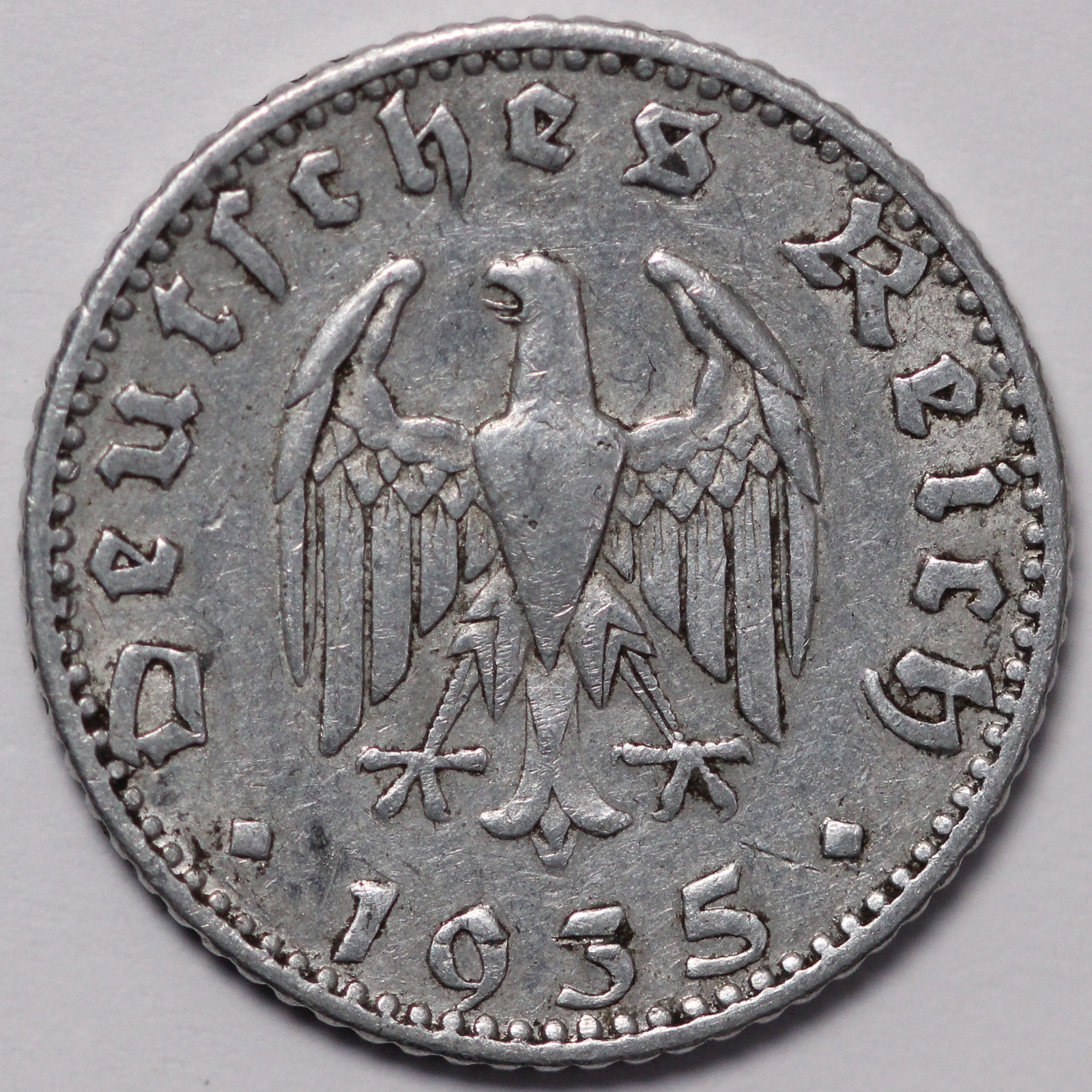 Germany Third Reich 1935-J 50 Reichspfennig KM#87 Hamburg Mint ...