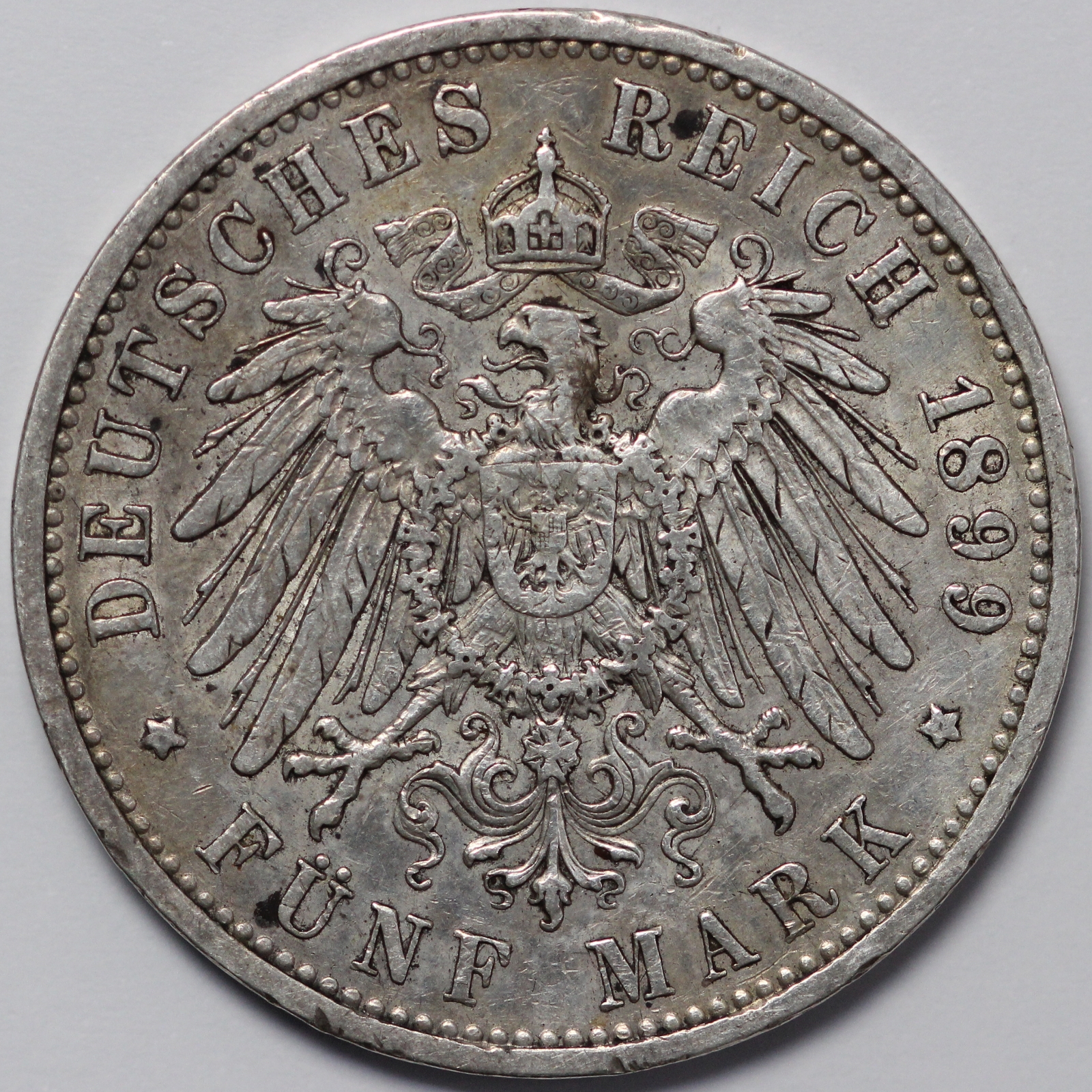 German States Prussia 1899-A 5 Mark Wilhelm II Berlin Mint KM# 523 ...