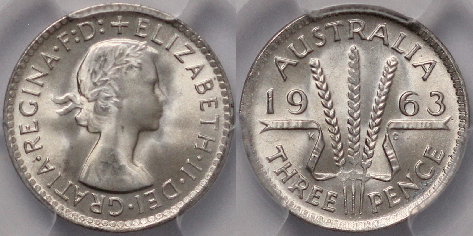 PCGS Graded MS67 Australia 1963 Threepence 3D Gem Uncirculated Silver ...