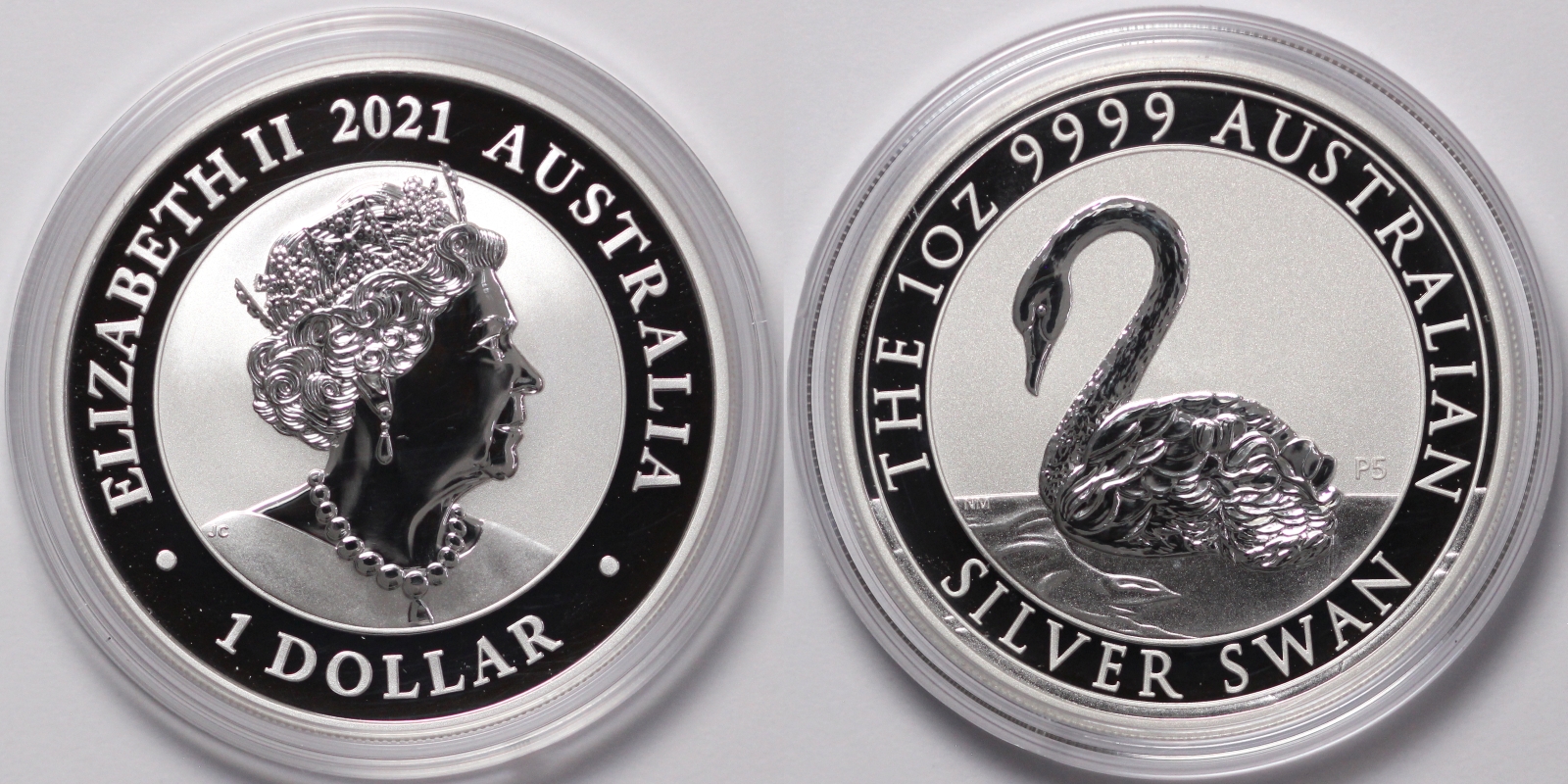 Australia 2021 $1 1oz 9999 Silver Australian Swan Bullion Coin Perth ...
