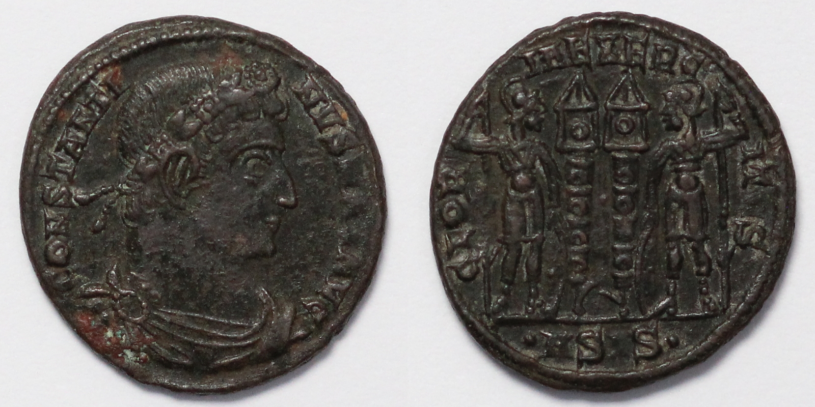 Ancient Roman Imperial Coin Constantine I AD 334-335 Æ Siscia Mint Two ...
