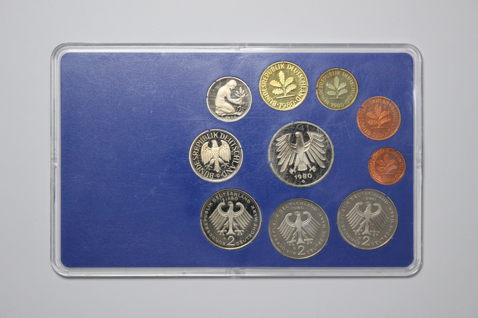 Germany - Federal Republic 1980-G 10-Coin Proof Set Karlsruhe Mint ...