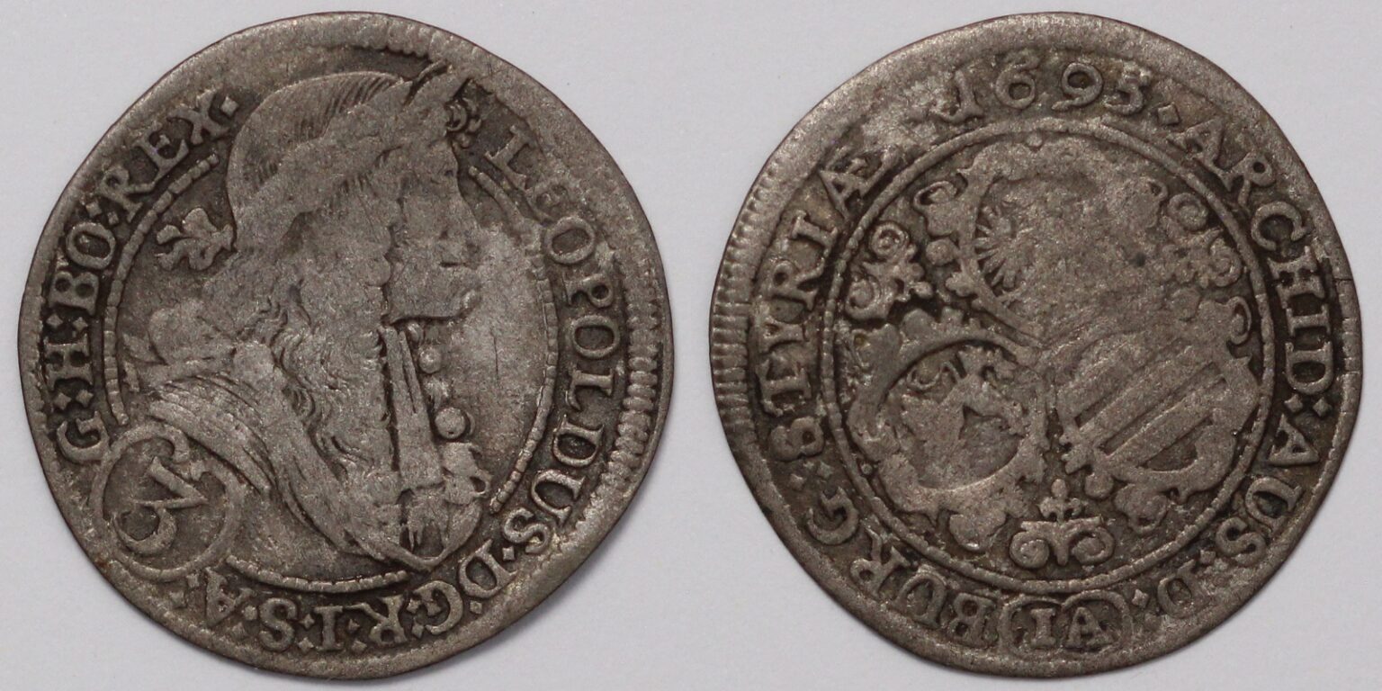Austrian Empire 1695 3 Kreuzer Leopold I House of Habsburg Graz Mint ...