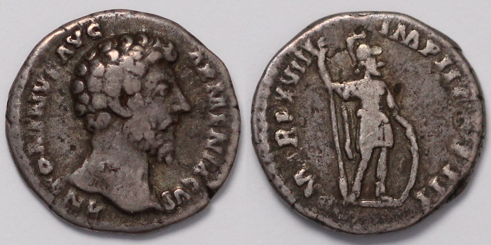 Ancient Roman Imperial Coin Marcus Aurelius AR Denarius AD 163-164 Mars ...