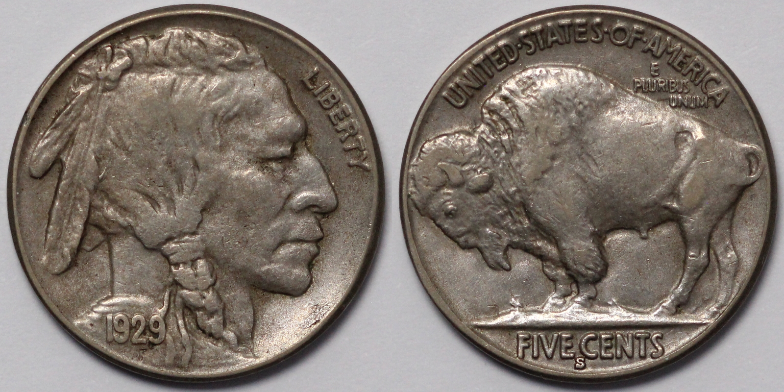United States USA 1929-S Buffalo Head Nickel 5c San Francisco Mint ...