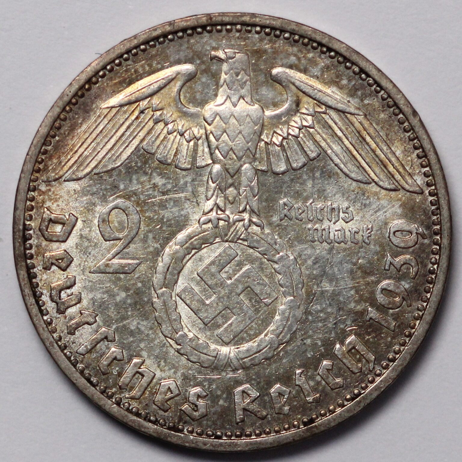 Germany - Third Reich 1939-F 2 Reichsmark KM# 93 Swastika-Hindenburg Silver Coin - Imperial ...
