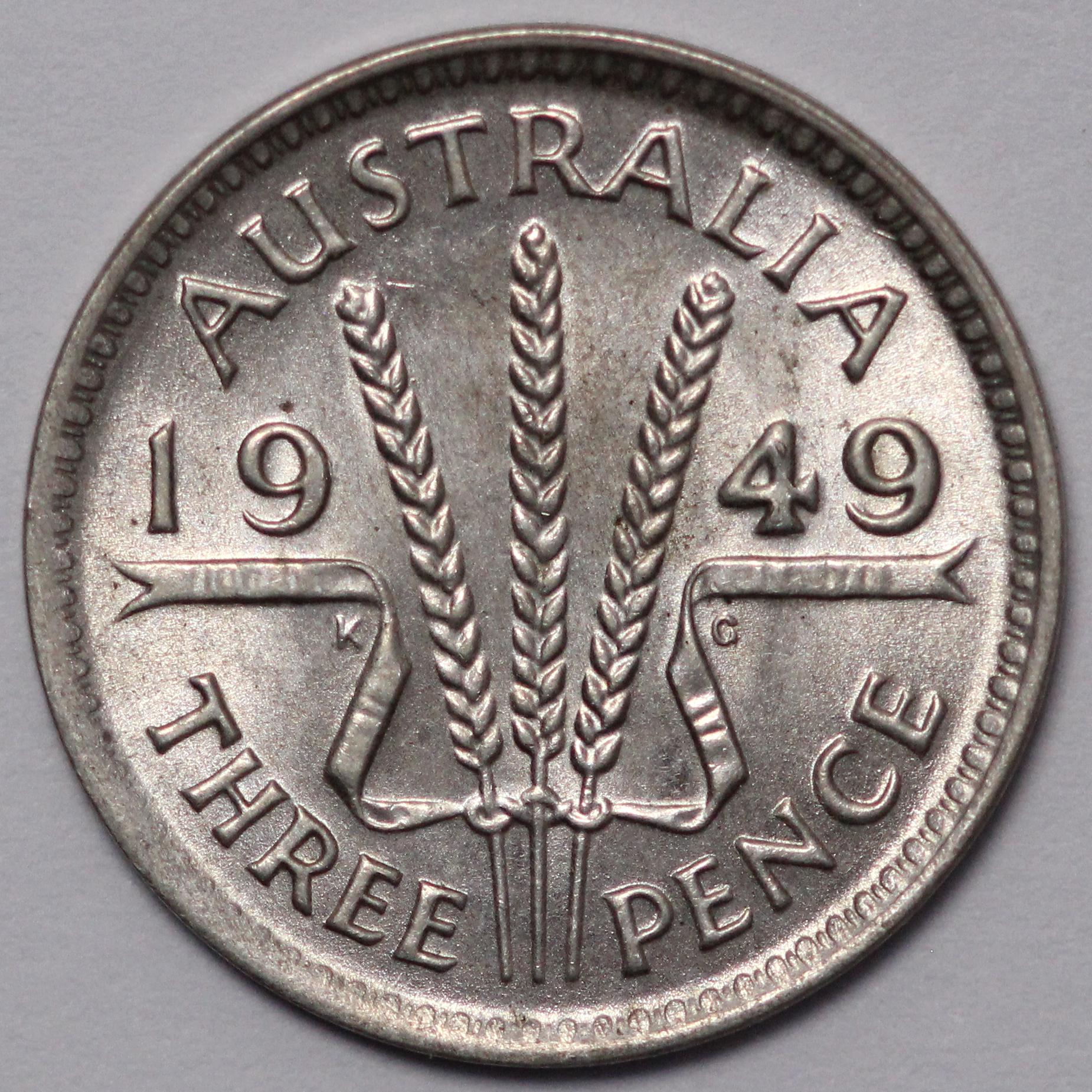 Australia 1949(m) Threepence 3D George VI Melbourne Mint Silver Coin ...