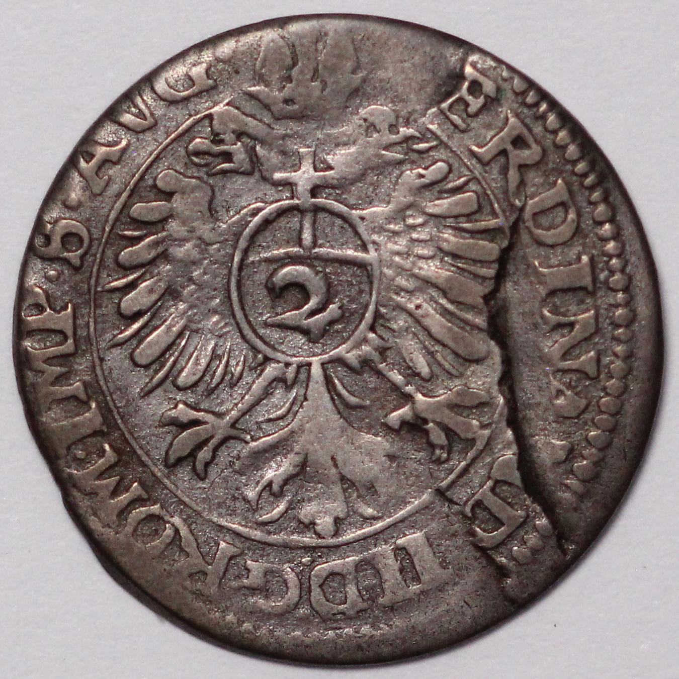 German States - Free City of Augsburg 1635 2 Kreuzer KM# A16 Silver ...